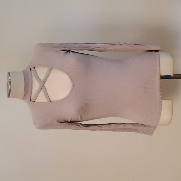 Amisu | Tops | Amisu Top With Criss Cross Front High Neck And Cut Outs ...